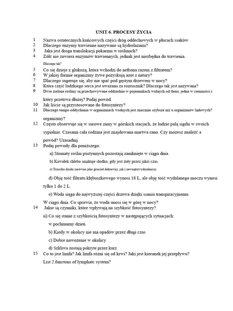 Procesy Życiowe | PDF