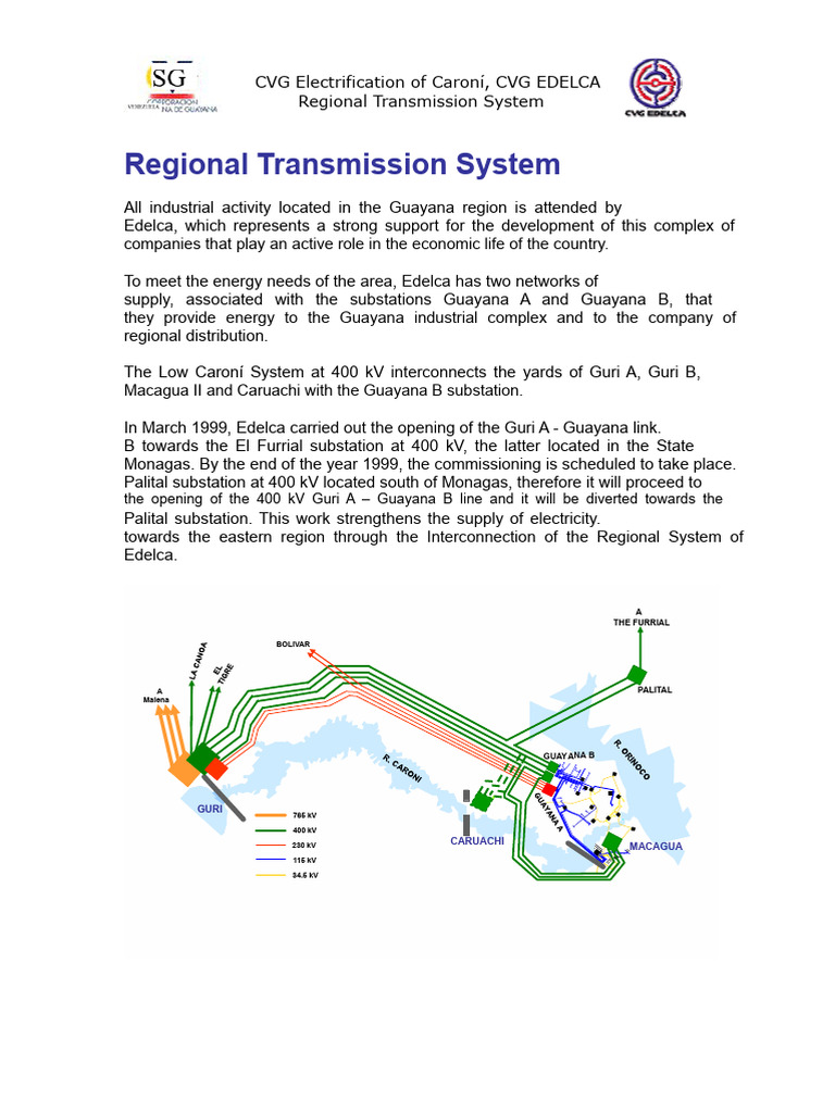 CVG EDELCA Regional Transmission Overview | PDF | Electrical ...