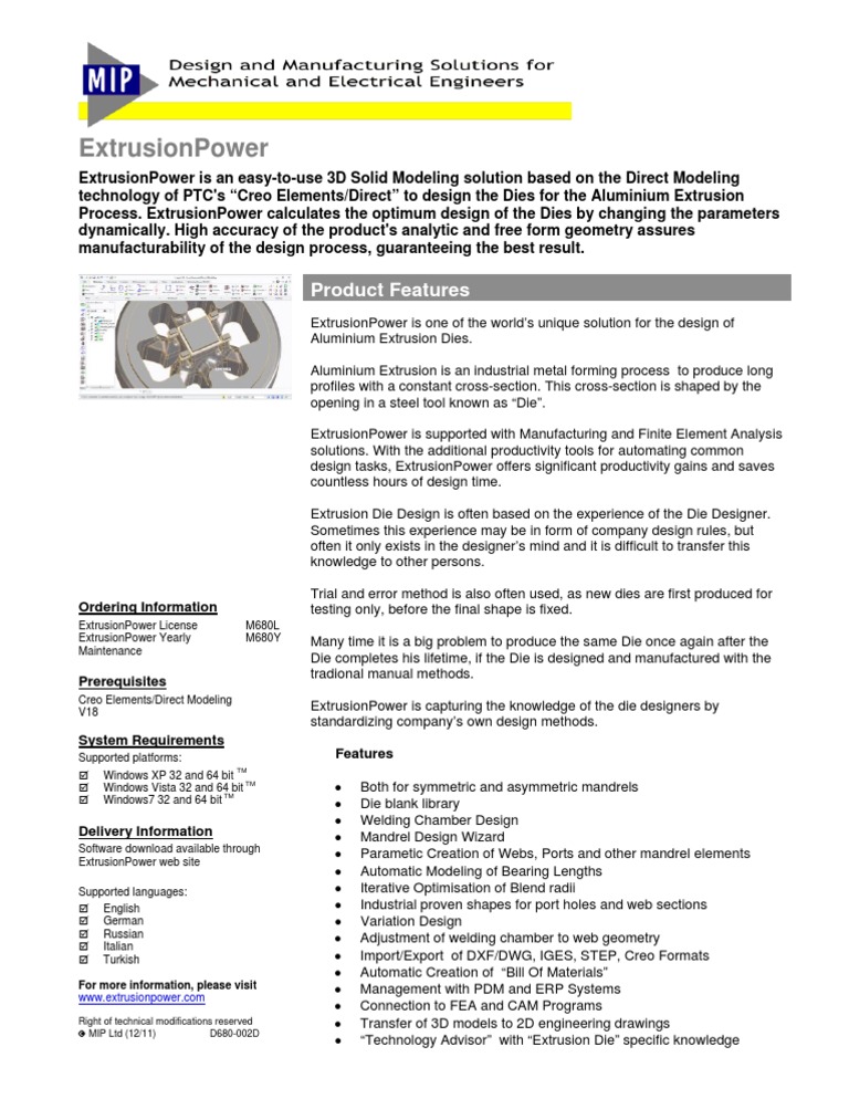 ExtrusionPower Datasheet English | PDF | Computer Aided Design | Extrusion