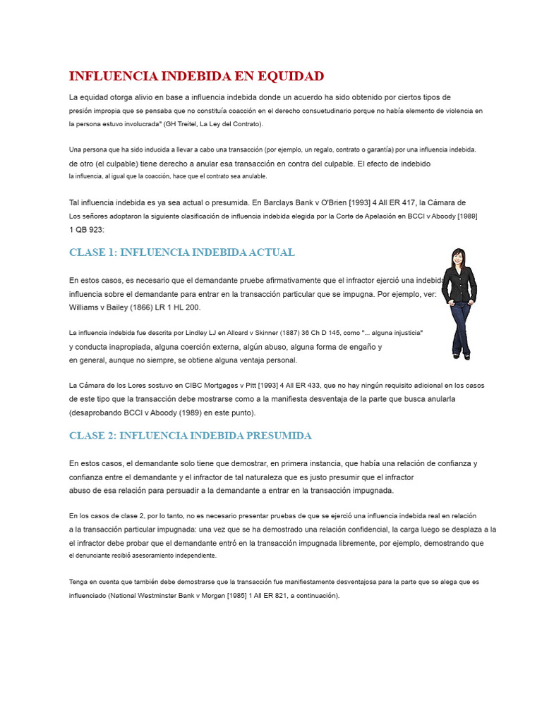 Influencia Indebida en Equidad | PDF | Bancos | Deuda
