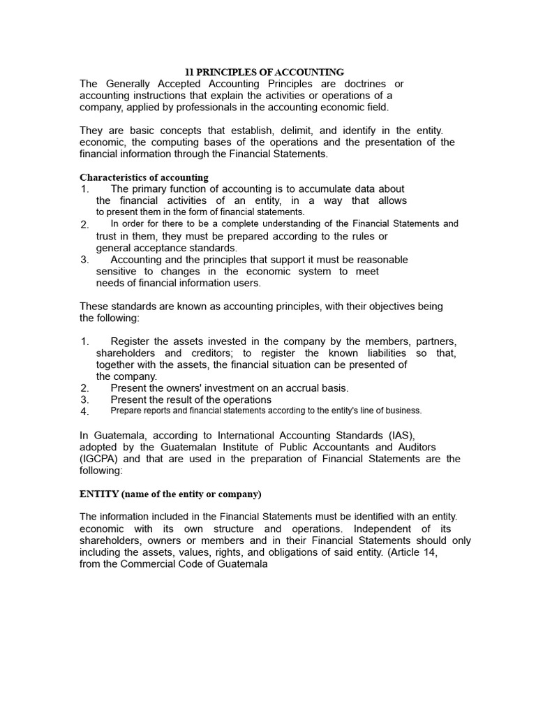 11 Principles of Accounting | PDF | Historical Cost | Accounting