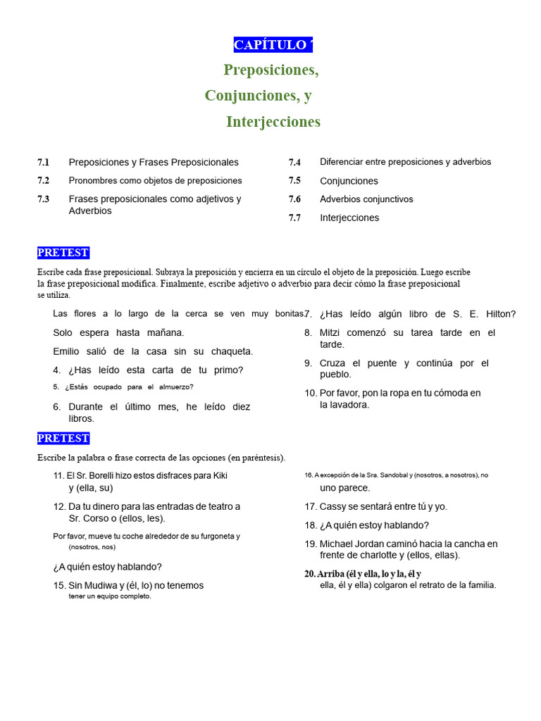Preposiciones, Conjunciones e Interjecciones | PDF | Adverbio | Asunto ...