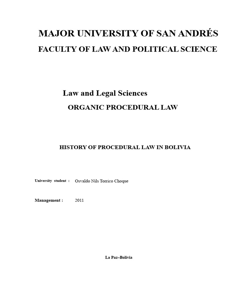 History of Procedural Law | PDF | Bolivia | Procedural Law