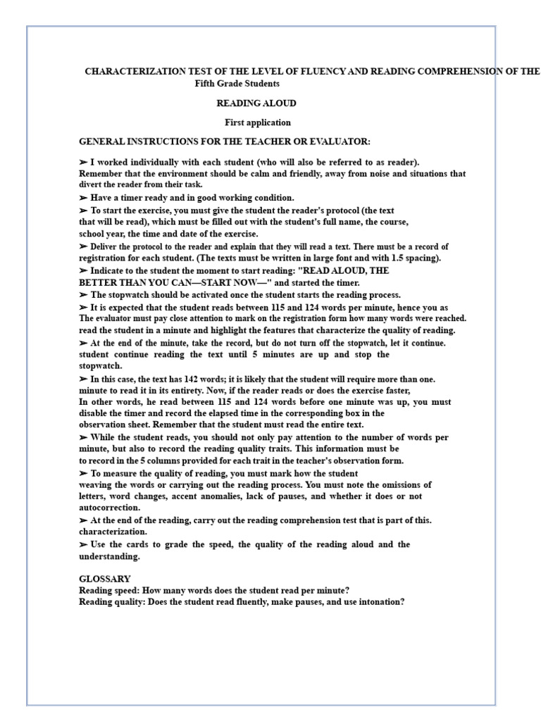 Reading Fluency Exercise Karina 5 - Copy | PDF | Reading Comprehension ...