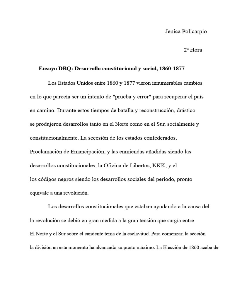 DBQ 1860-1877 | PDF | Guerra civil americana | Estados confederados de ...