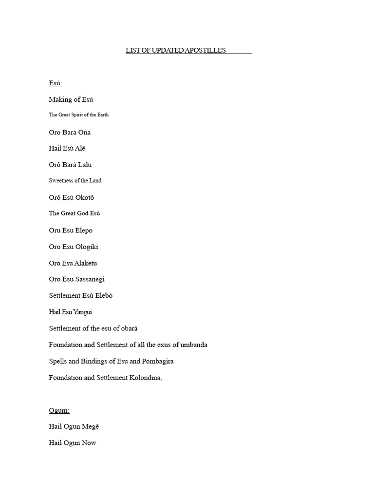 List of Updated Handouts | PDF | Religious Faiths | Santería