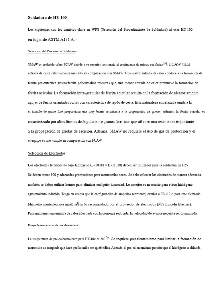Soldadura de Acero HY-100: Guía Práctica | PDF | Soldadura | Construcción