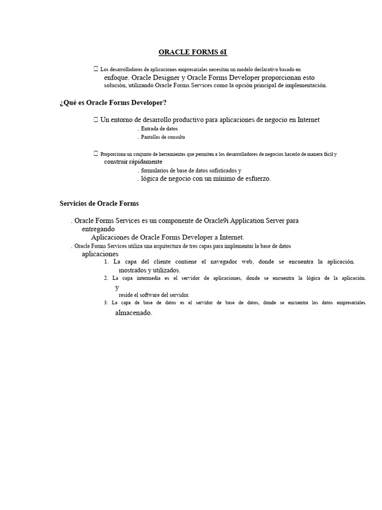 Oracle Forms 6i | PDF | Pl / Sql | Bases de datos
