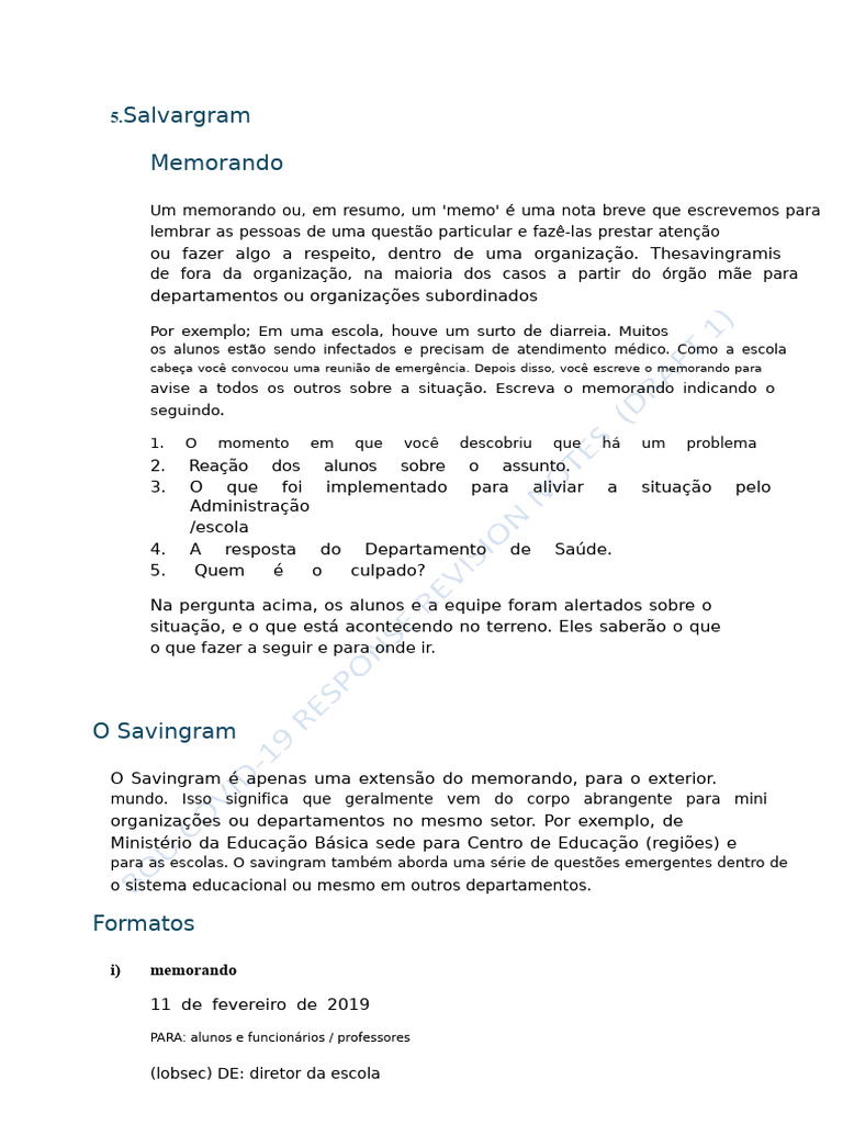 Entendendo Memorandos e Savingrams | PDF | Escolas | Palestra