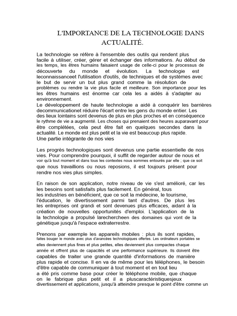Technologie et inégalités sociales | PDF | Environnement naturel ...