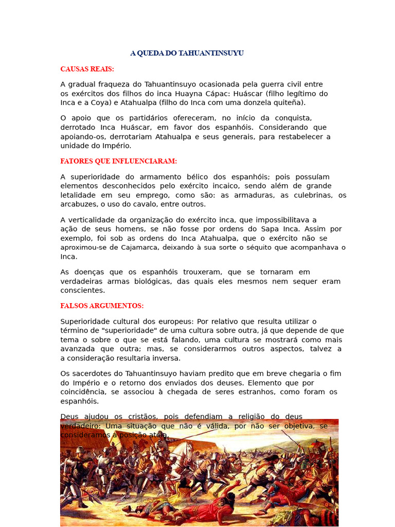 A Queda do Tahuantinsuyo | PDF | Império Inca | Cristóvão Colombo