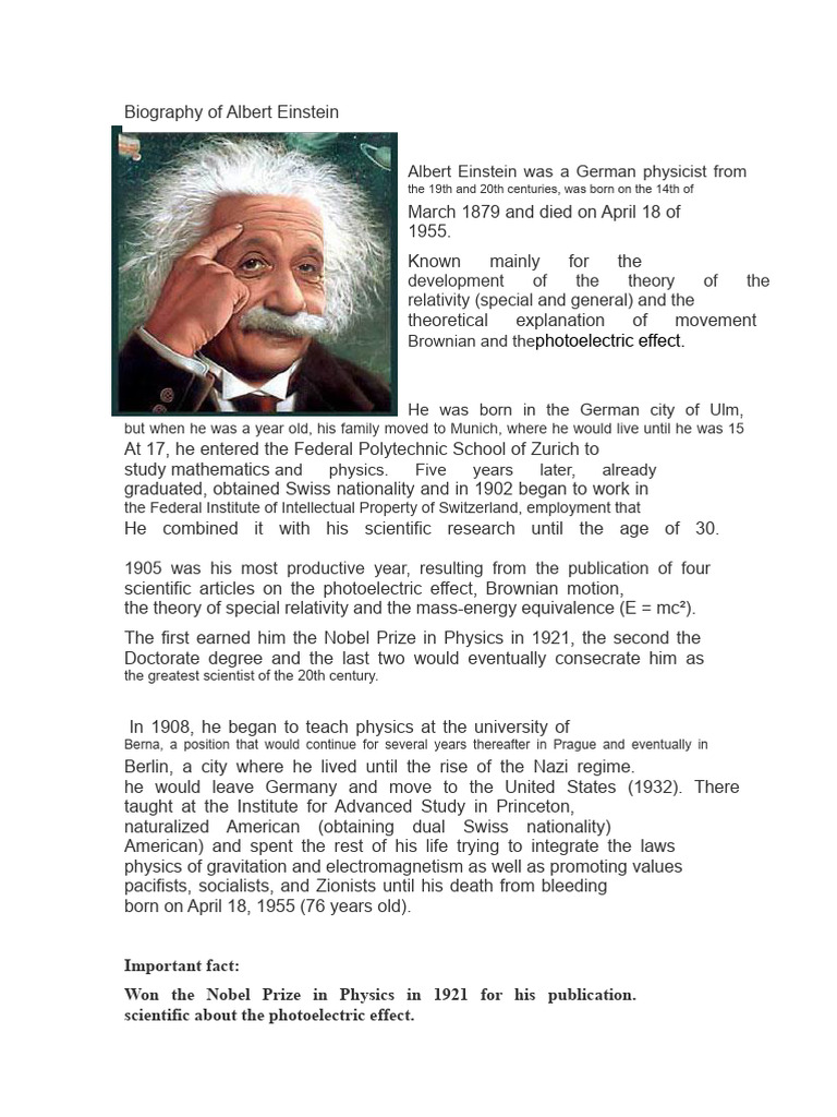 Albert Einstein: Life and Achievements | PDF