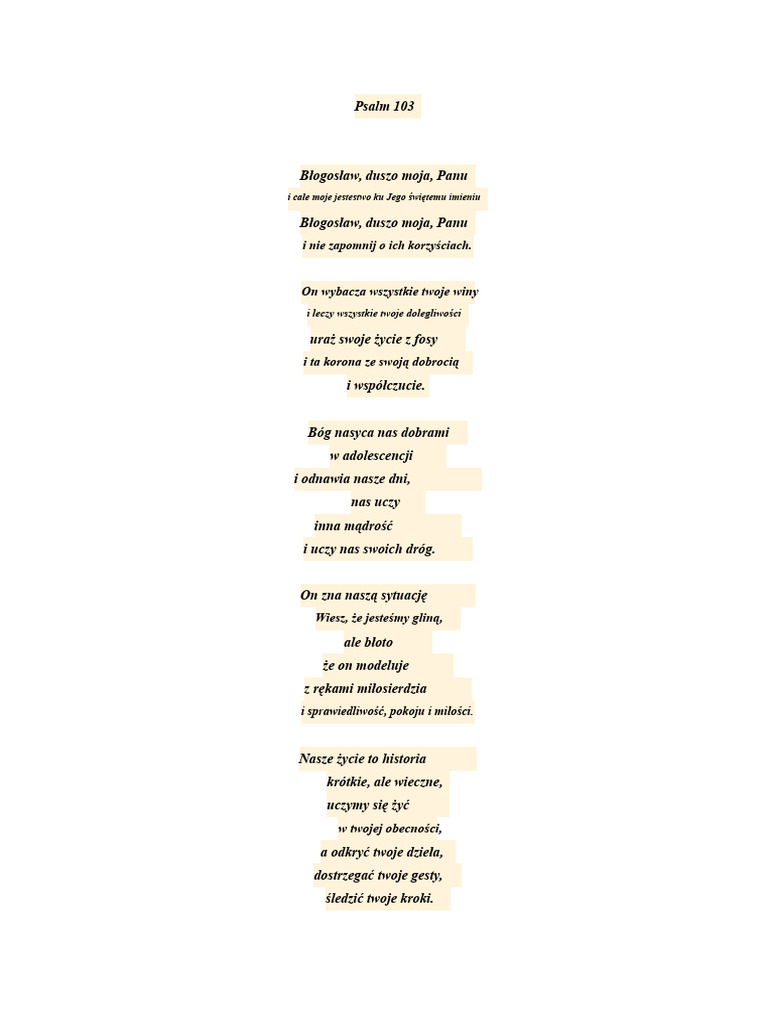 Psalm 103 | PDF