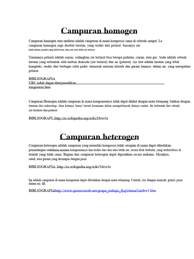 Campuran Homogen dan Pencemaran Air | PDF