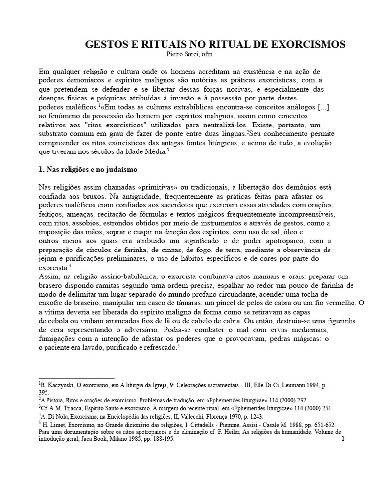 Gestos e Rituais no Ritual do Exorcismo | PDF | Exorcismo | Jesus