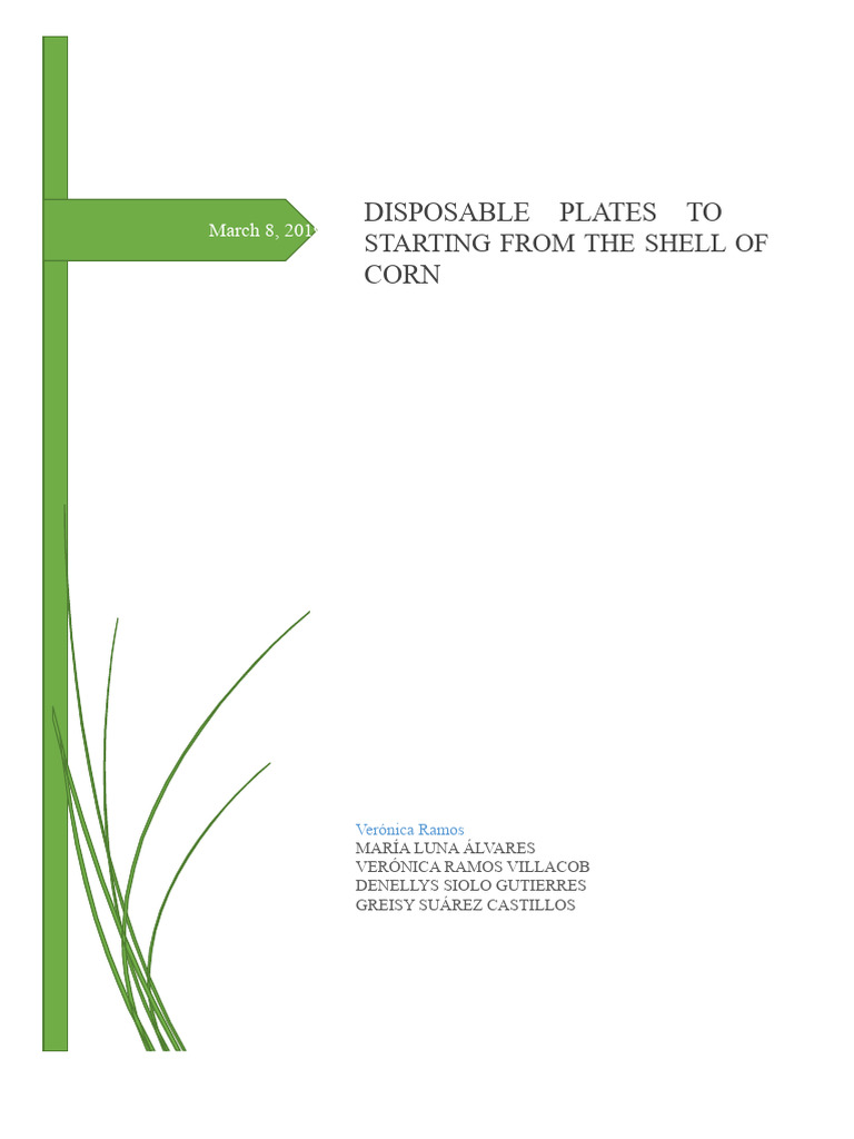 Eco-Friendly Corn Husk Plates | PDF | Recycling | Maize