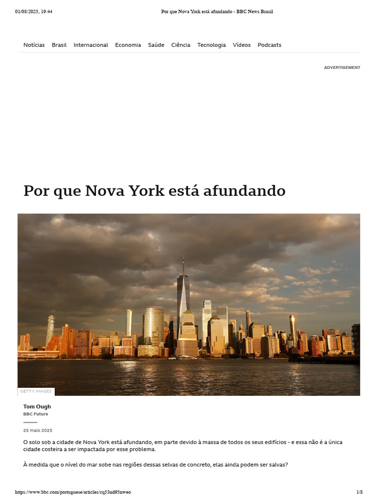 Por Que Nova York Está Afundando - BBC News Brasil | PDF | Cidade ...