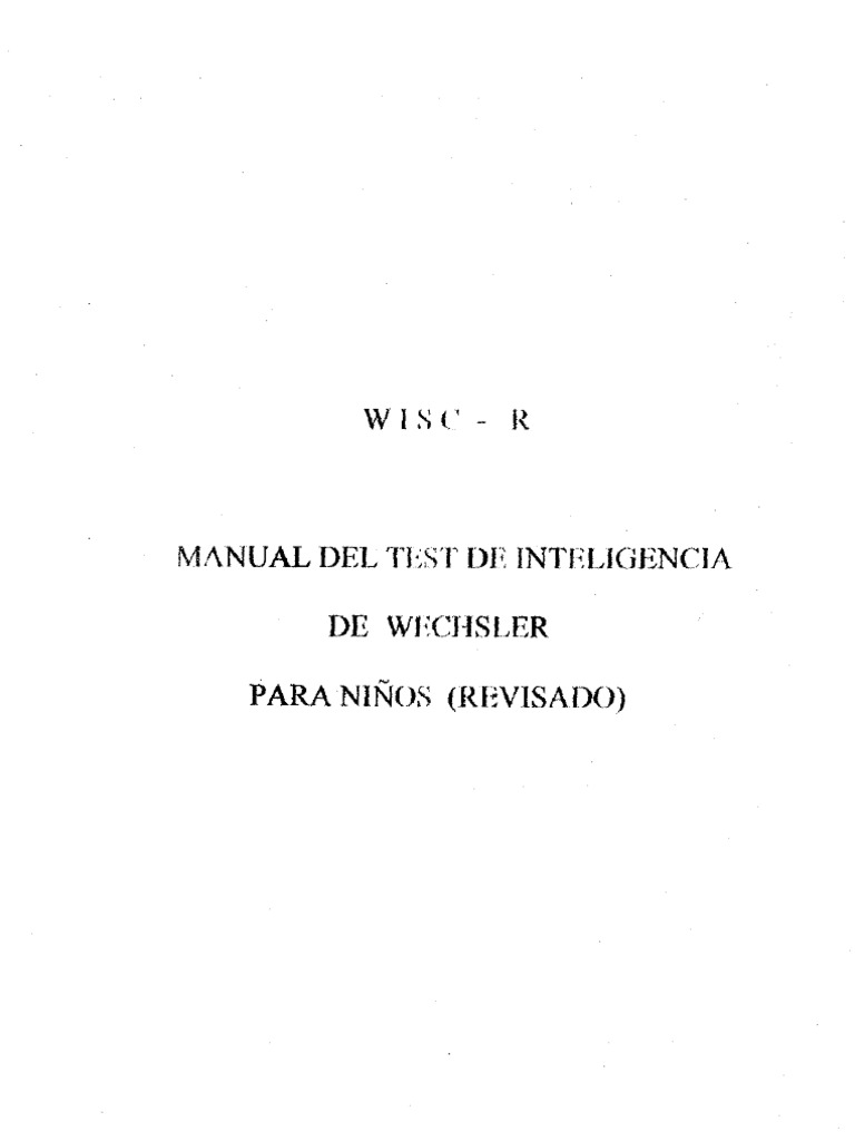 Manual Wisc R | PDF