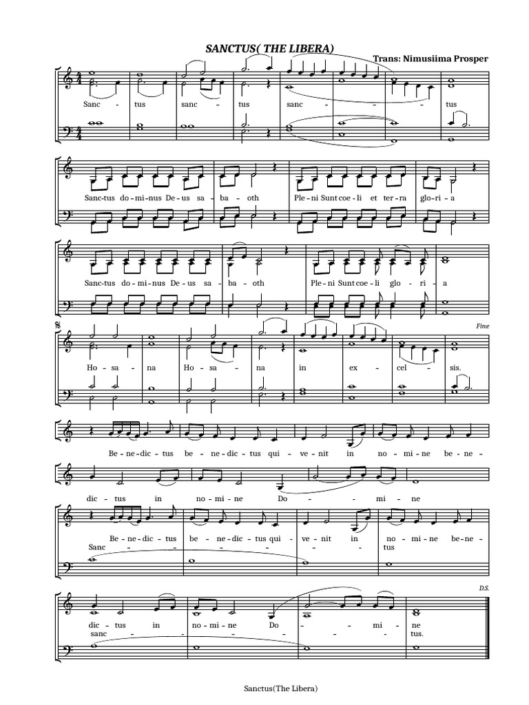 Sanctus The Libera Pdf