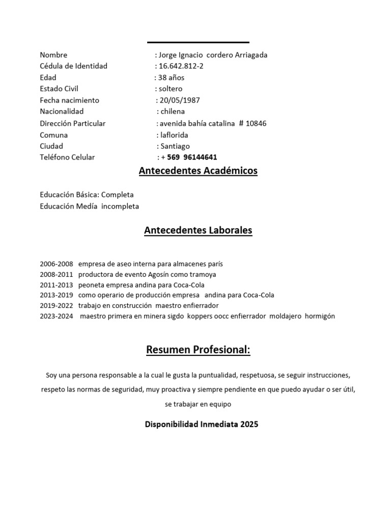 Currículum jorge | PDF