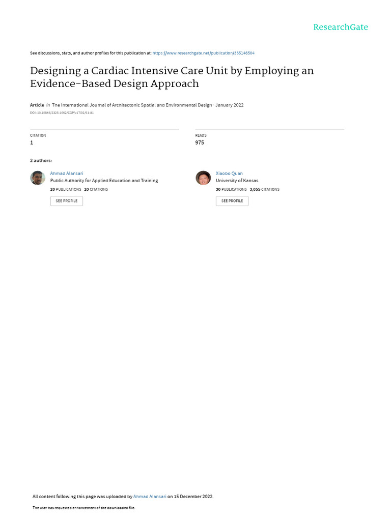 Evidence-Based Design for Cardiac ICUs | PDF | Intensive Care Unit ...
