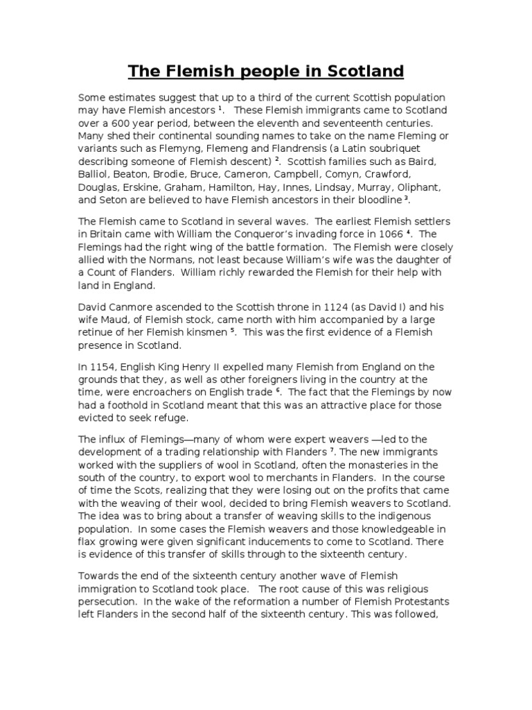 The Flemish People in Scotland - Local Historians 2 | PDF | Flanders ...