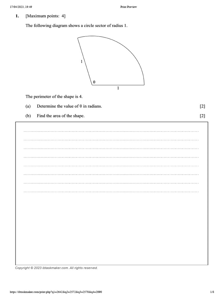 Arc and Sectors Exam Questions | PDF
