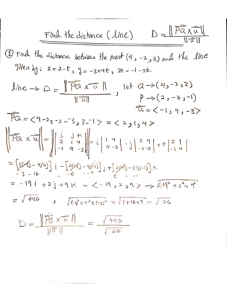 Find The Distance - Line - Plane | PDF