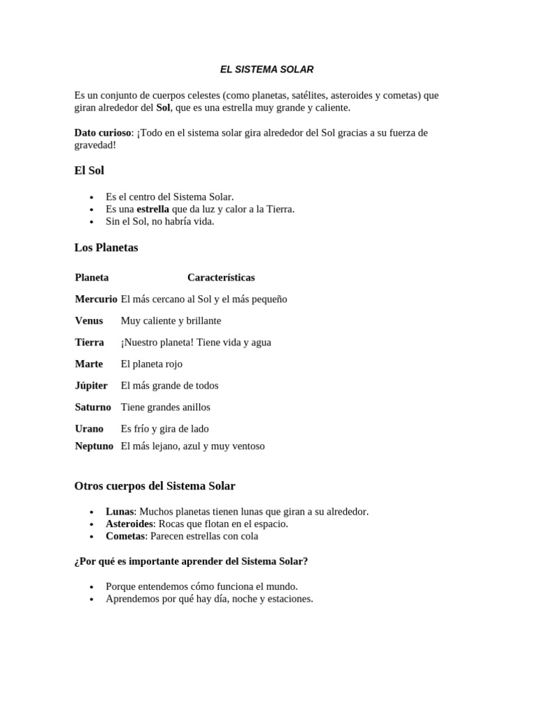 Introducción al Sistema Solar | PDF