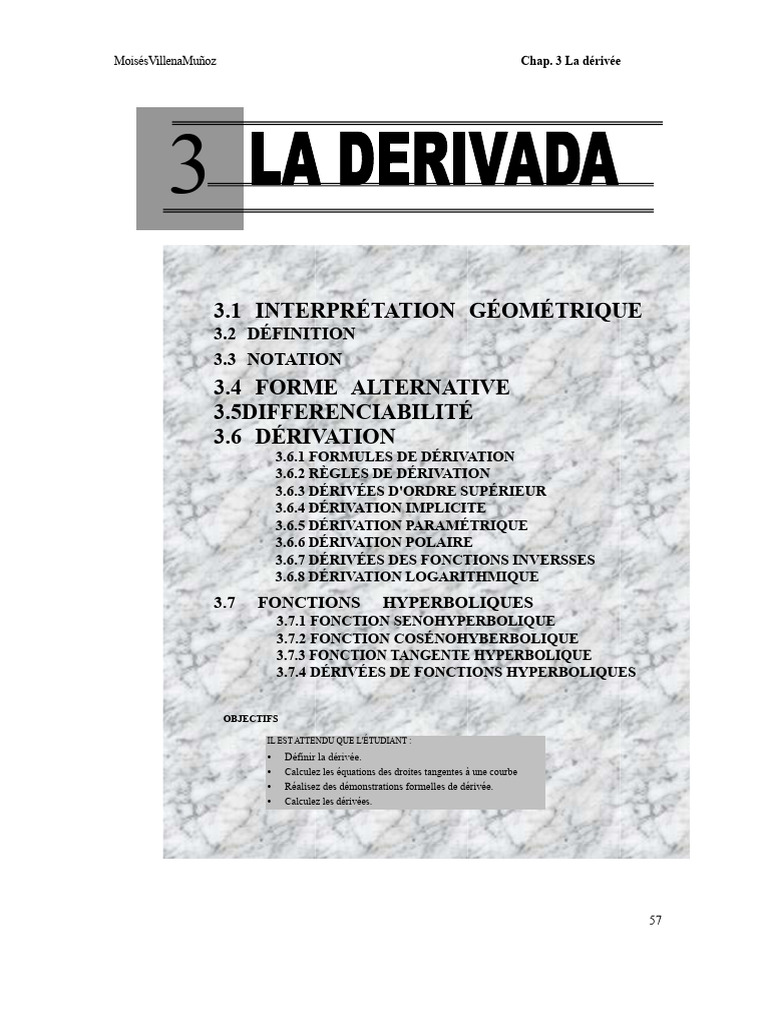 Comprendre la dérivée : définitions et règles | PDF | Tangente ...