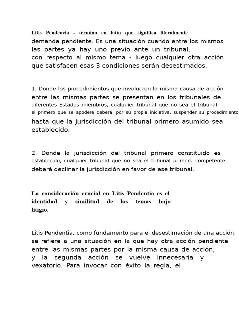¿Qué Es Litis Pendencia? | PDF
