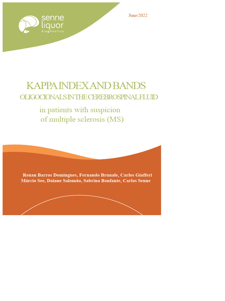 Kappa Index and Oligoclonal Bands in Cerebrospinal Fluid | PDF | Medical Specialties | Clinical ...