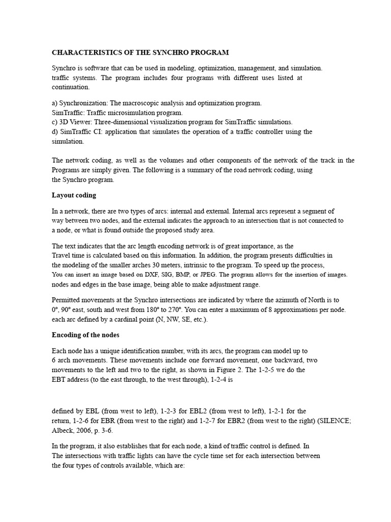 Synchro 7 v01 Simtraffic Application | PDF | Traffic | Traffic Light