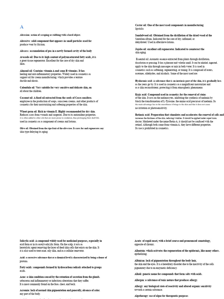 glossary of aesthetics and cosmetology.pdf | PDF | Ion | Skin