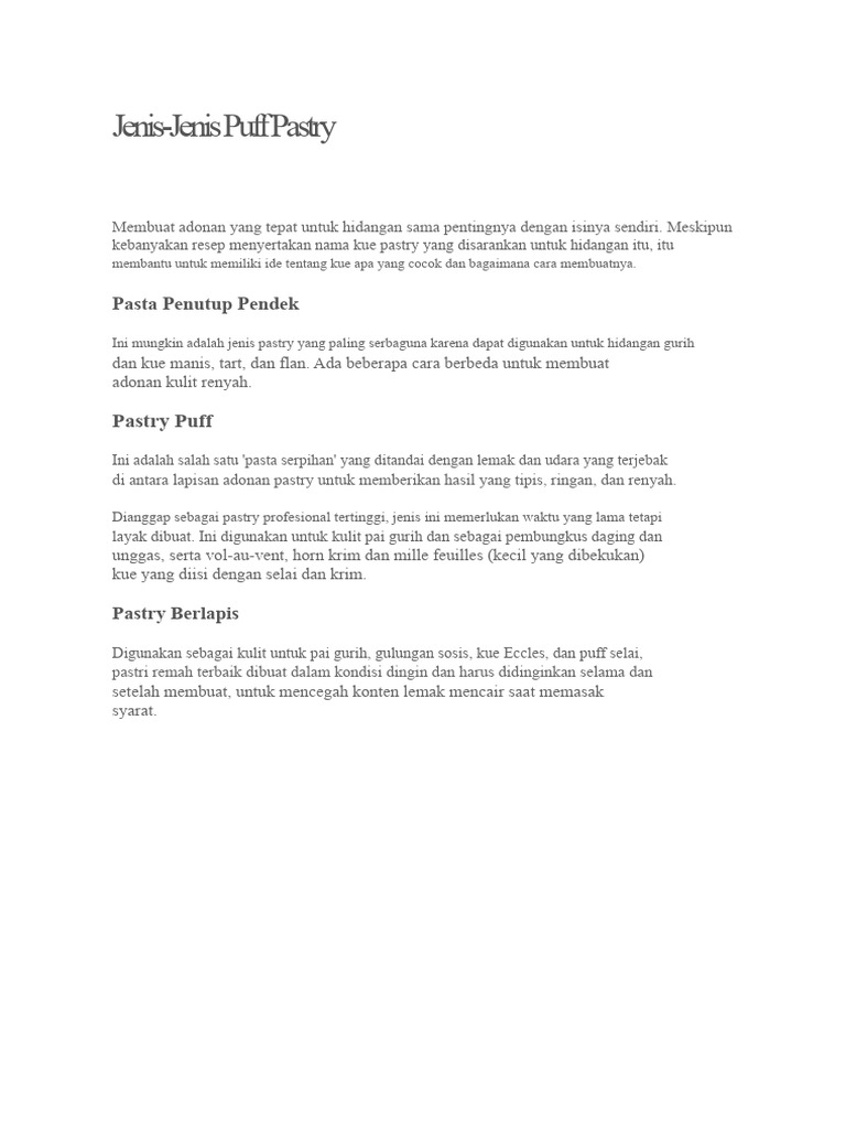 Jenis-jenis Pastri.docx | PDF