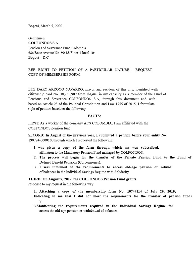 Right of Petition Affiliation Form | PDF | Pension | Government