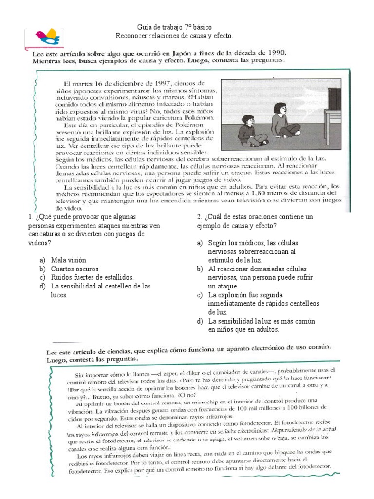 Guía de Trabajo 7 Causa Efecto | PDF | Tecnología