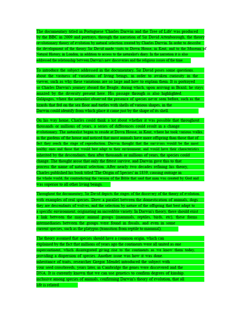 Review of The Documentary Charles Darwin and The Tree of Life | PDF ...