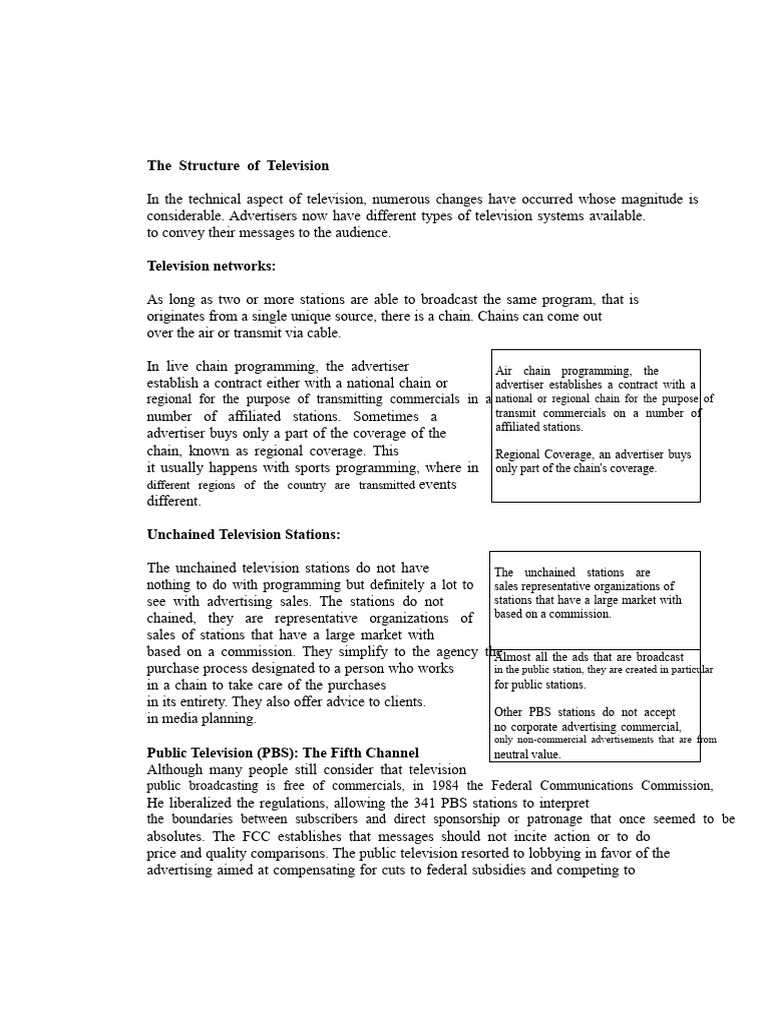 The Structure of Television | PDF | Television | Cable Television