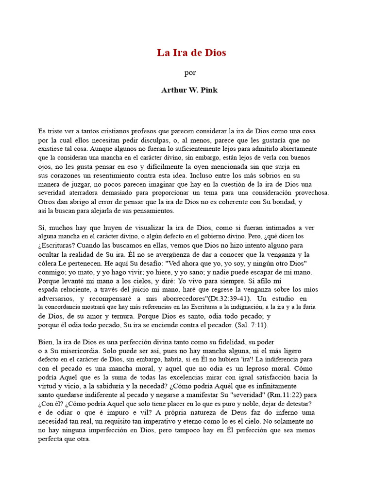 La Ira de Dios: Entendiendo su Naturaleza | PDF | Cristo (título) | Dios