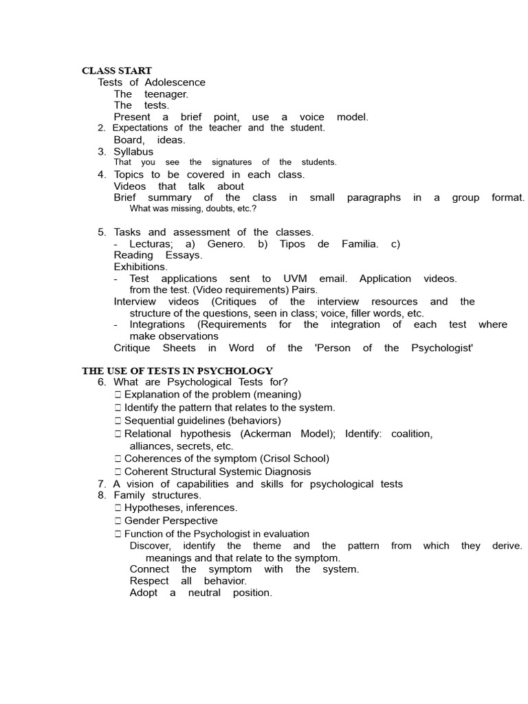 Psychological Tests in Adolescence | PDF | Psychology | Psychological ...