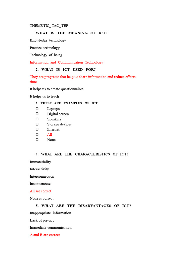 Understanding ICT, TAC, and TEP | PDF