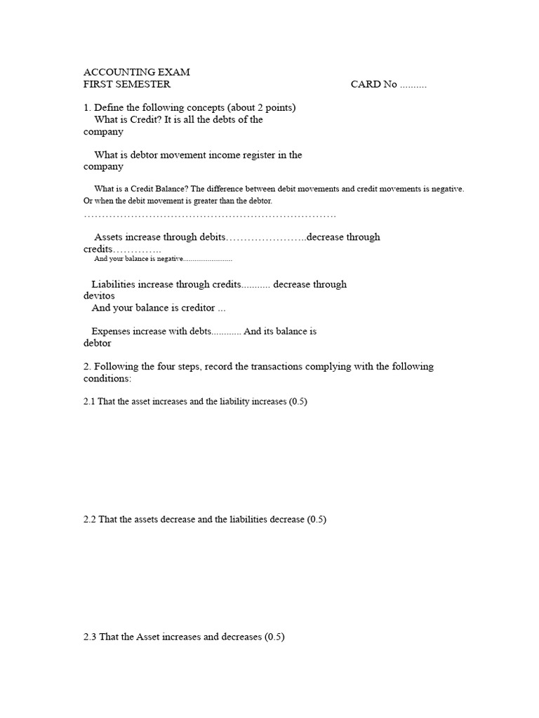 Accounting 1 Exam | PDF
