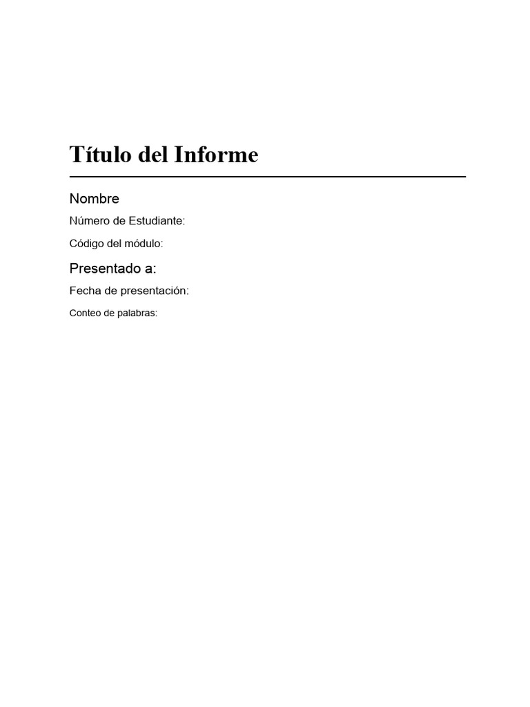 Plantilla de Informe en Blanco de UCEM | PDF | Bibliografía | Informática