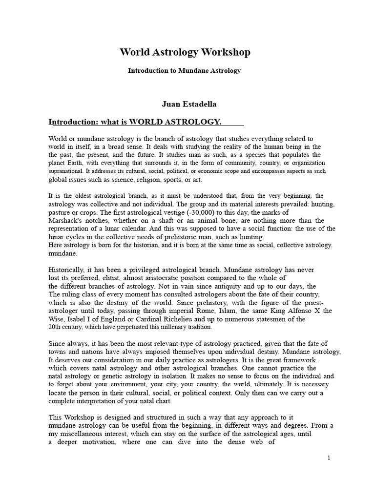 Introduction to Mundane Astrology | PDF | Planets In Astrology | Astronomy