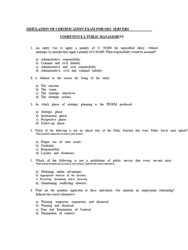 OEC Servers Certification Exam Simulation | PDF | Subcontractor | Auction