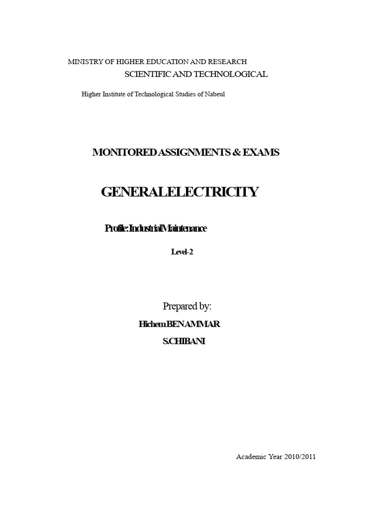 General Electricity Level 2 Assignments | PDF | Fuse (Electrical ...