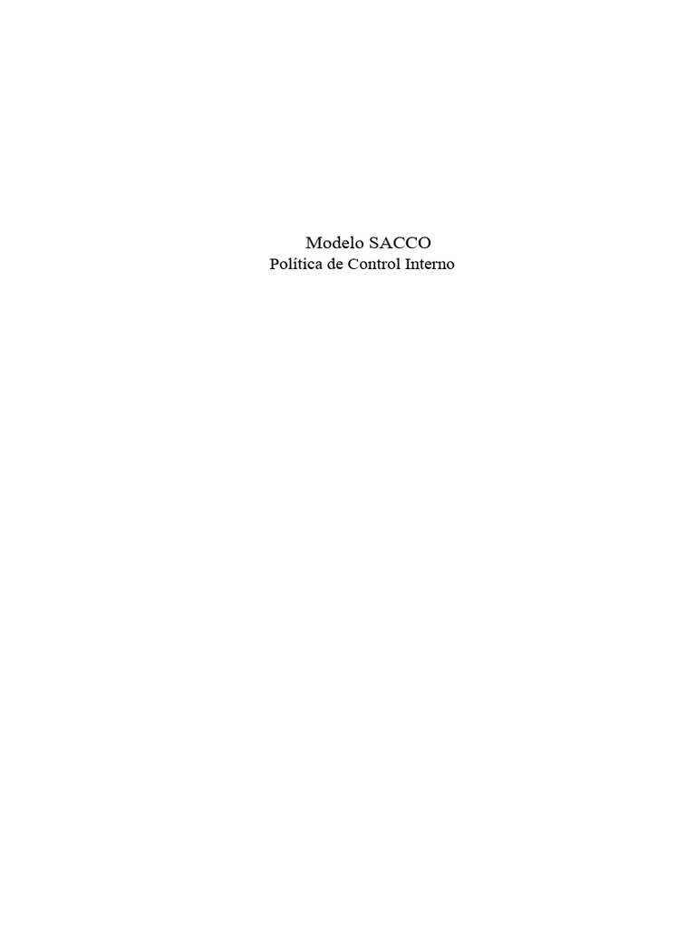 Control Interno en Modelo SACCO: Prevención de Fraude | PDF | Cheque ...