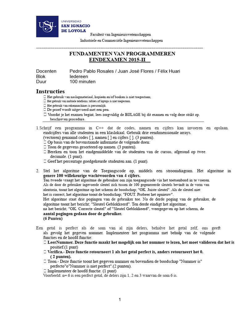 Examen Grondslagen Van Programmeren | PDF