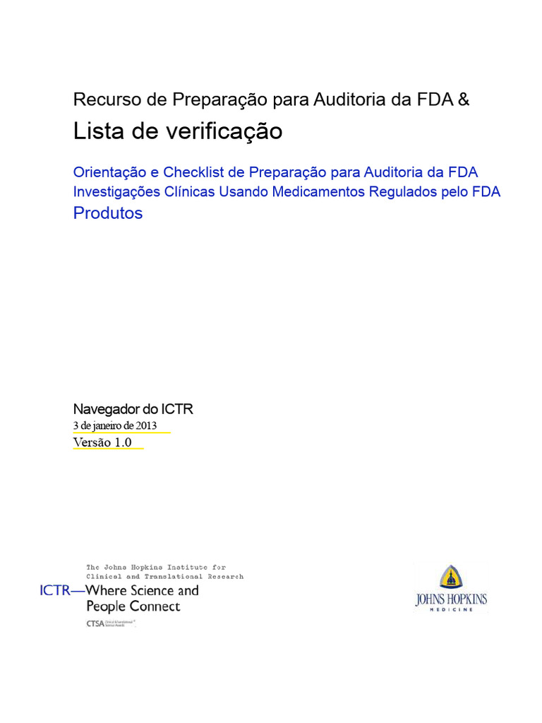 1556-Lista de verificação para preparação de auditoria da FDA_NAV ...